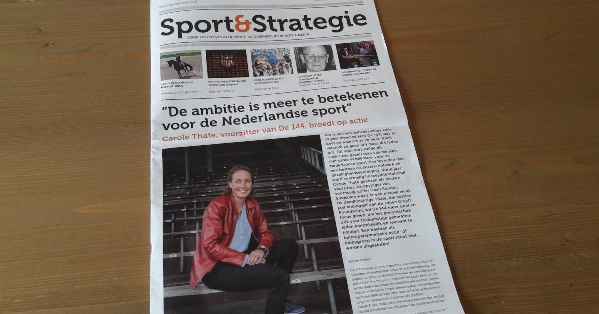 Carole Thate broedt op actie met De 144 | Sport&Strategie