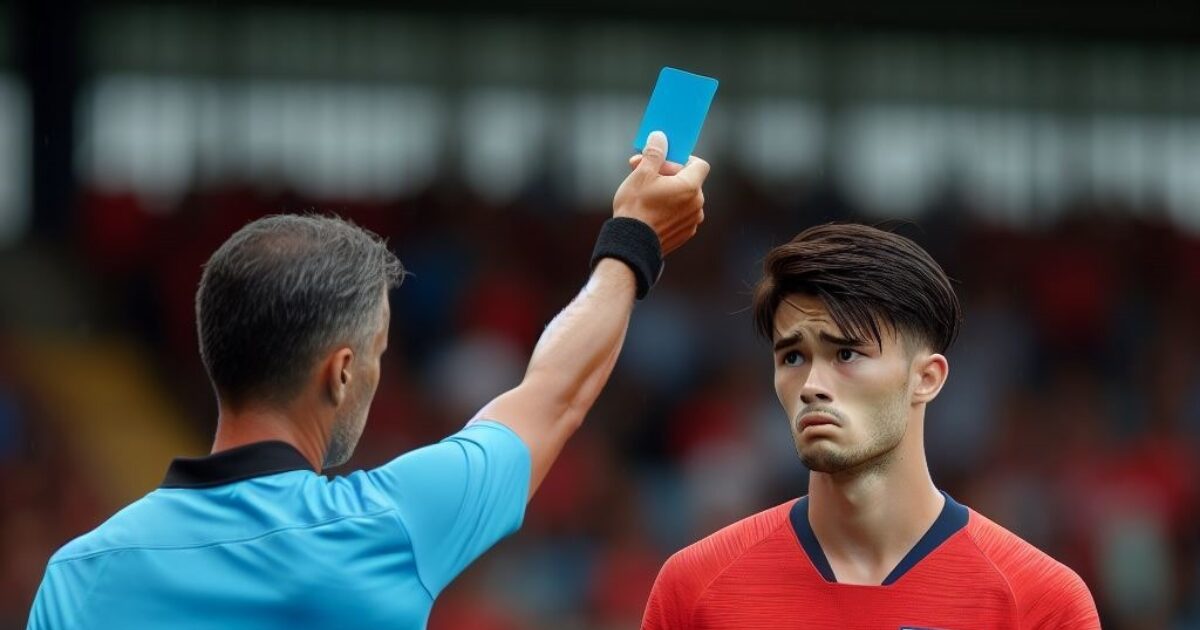 Het idee voor een blauwe kaart in het voetbal is al vijftig jaar oud ...